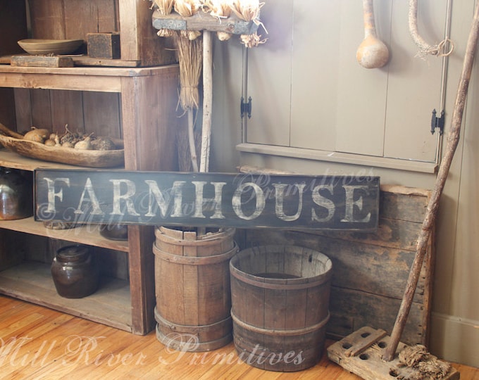 Early Looking Antique Primitive FARMHOUSE Wooden Sign Custom ...
