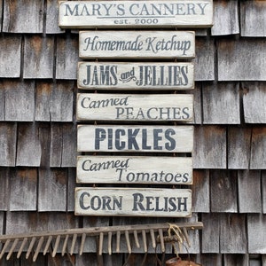 Custom Primitive Aged Farmers Market Menu Wood Sign With Rusty Chain ...