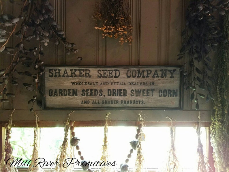 Shaker Seeds Company Wooden Sign Primitive Antique Custom - Etsy