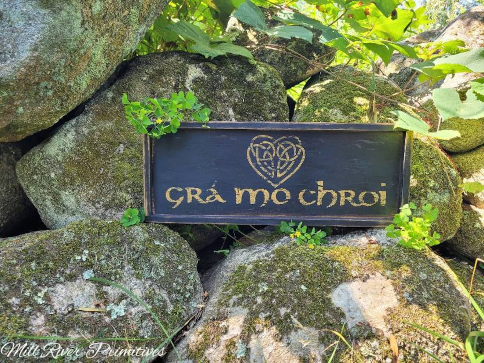Primitive Aged Grá Mo Chroí Love of My Heart Gaelic Irish - Etsy