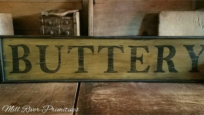 Early Looking Antique Primitive Buttery Sign Custom Personalized Rustic ...