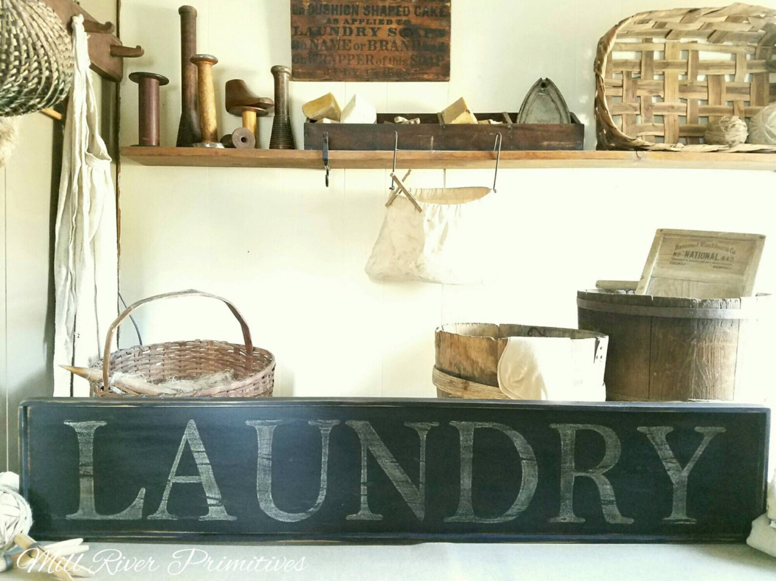 Early Looking Antique Primitive LAUNDRY Sign Custom - Etsy