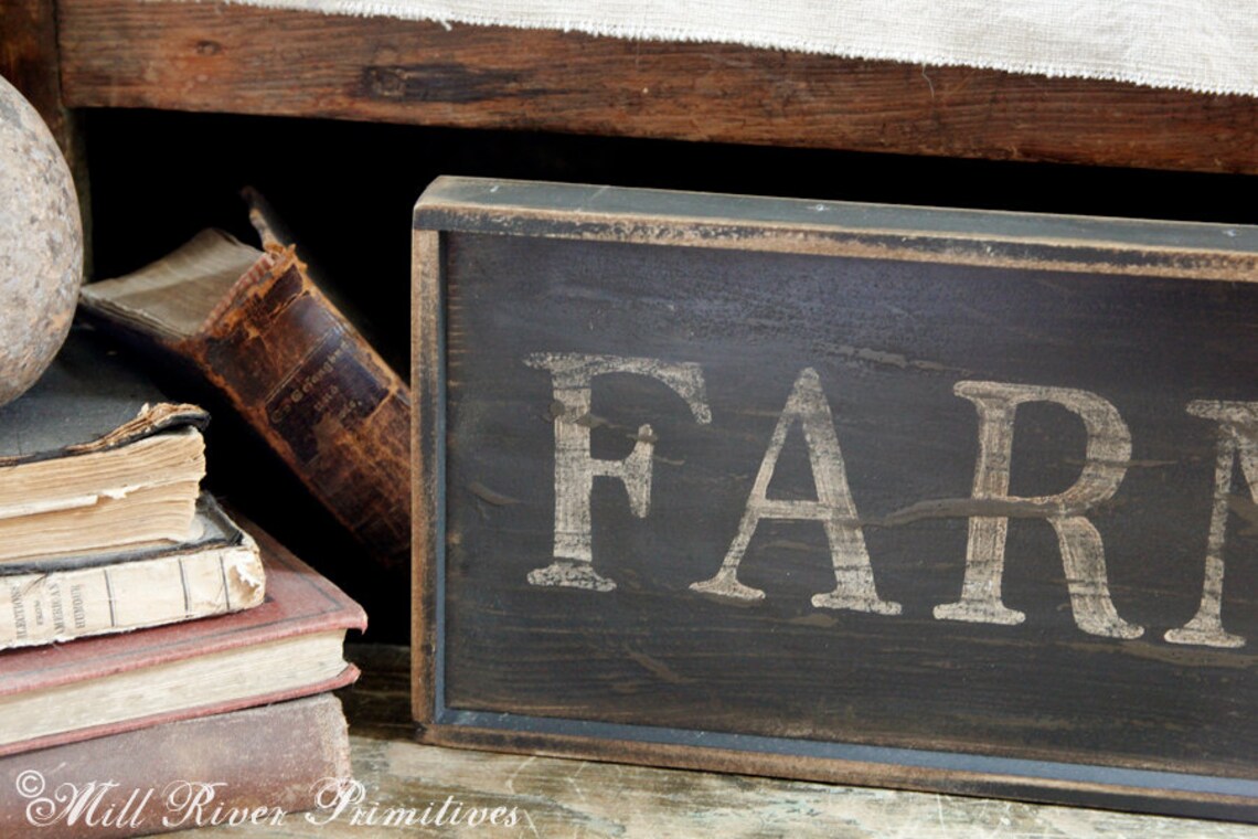 Early Looking Antique Primitive Small FARMHOUSE Wooden Sign - Etsy