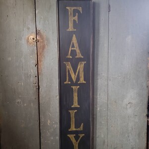 Early Looking Vertical Antique Primitive FAMILY Wooden Sign Custom ...