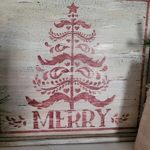 Merry Tree Christmas Wood Sign - Etsy