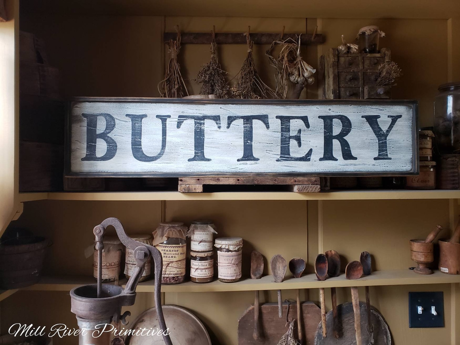 Early Looking Antique Primitive Buttery Sign Custom Personalized Rustic ...