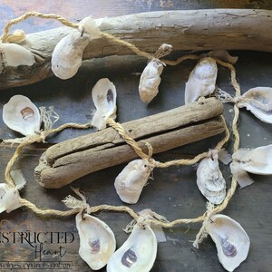 Oyster Shell and Rope Garland Nautical Decor Beach House Summer ...