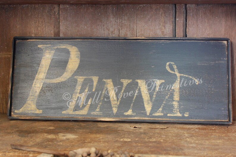Aged Primitive Early Looking Pennsylvania Wood Sign Old - Etsy