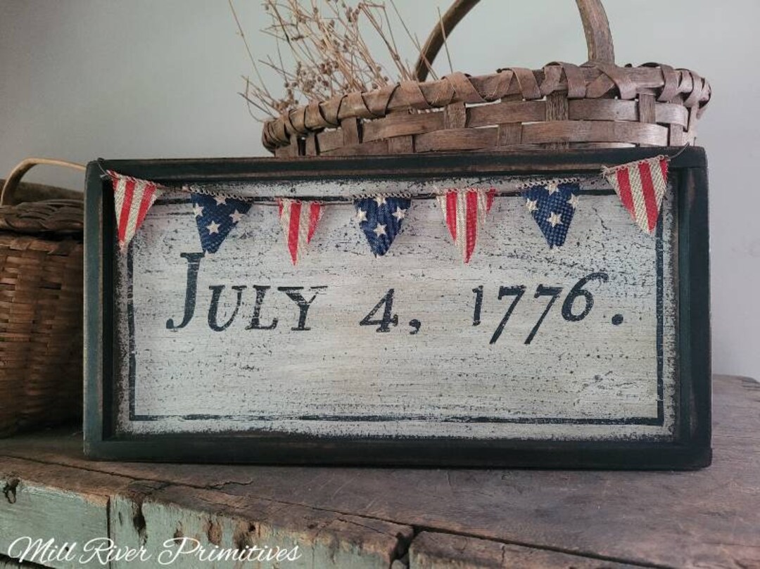 Primitive Patriotic July 4th, 1776 Wood Sign 4th of July, Independence ...