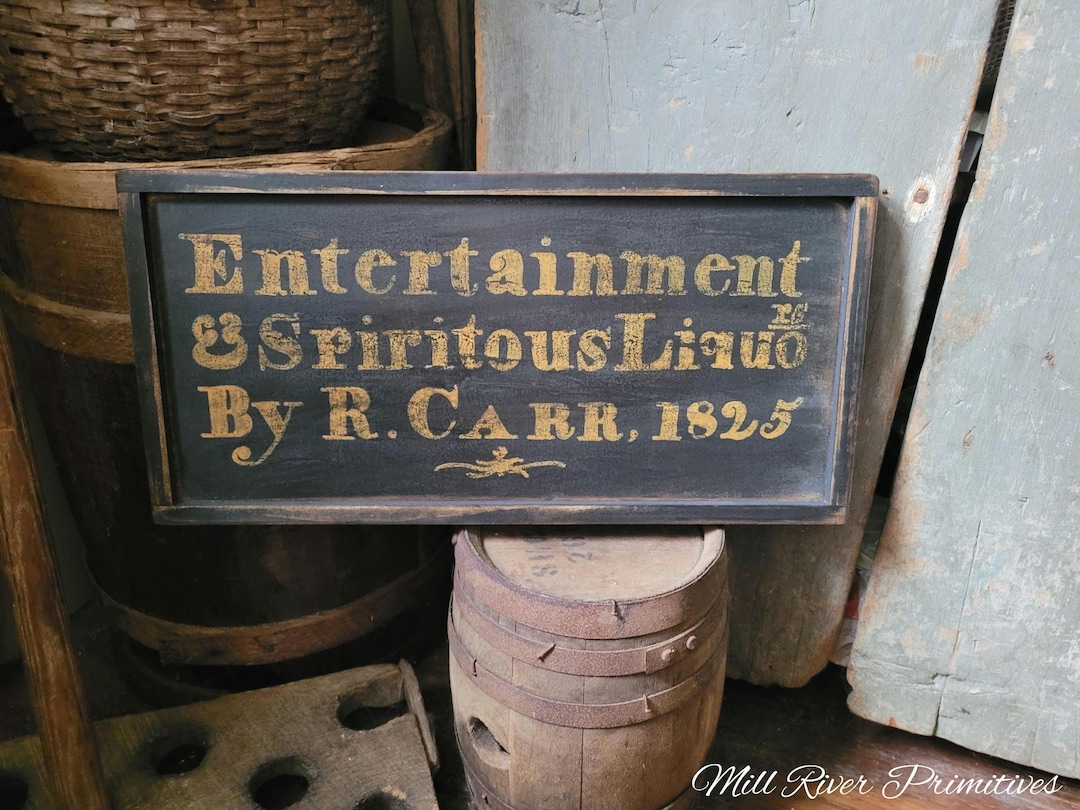 Aged Primitive Early Looking ENTERTAINMENT TAVERN Wood Sign . Custom ...