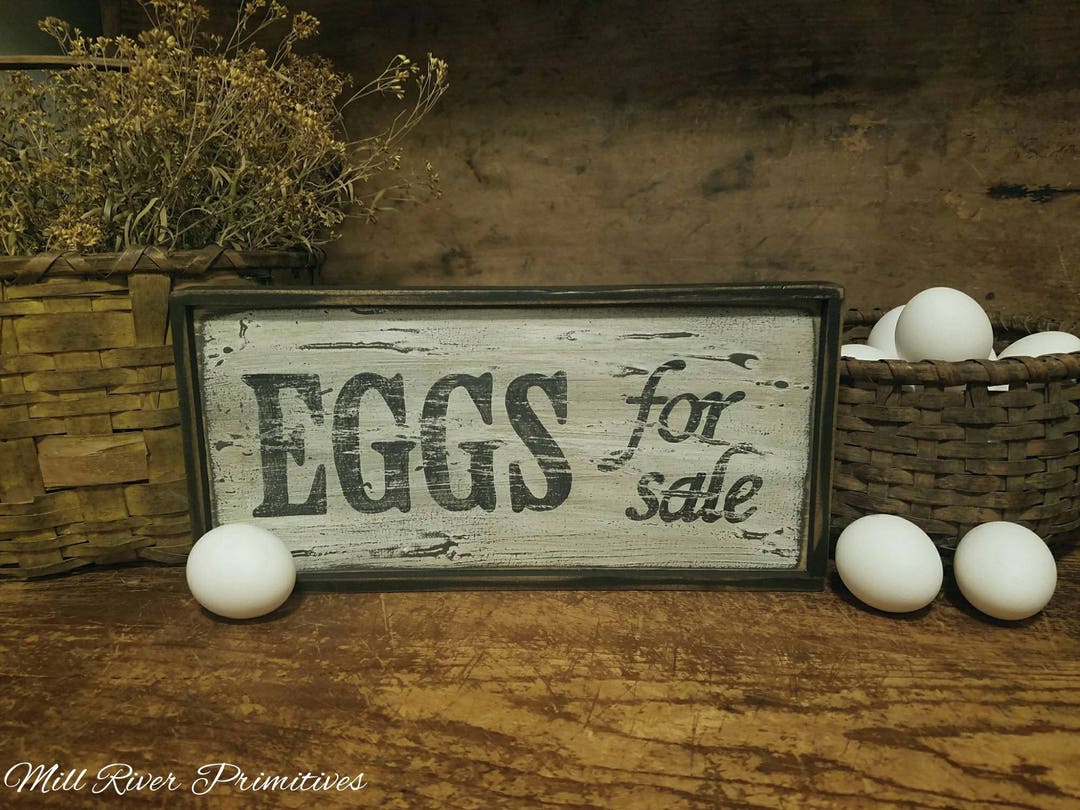 Primitive Eggs for Sale Aged Wood Sign Custom Personalized Rustic - Etsy