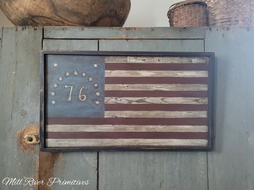 Bennington 76 Flag Wooden Hand Painted Sign 1776 - Etsy
