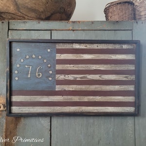 Bennington 76 Flag Wooden Hand Painted Sign 1776 - Etsy