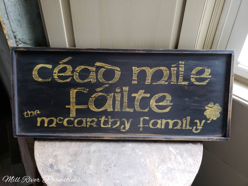 Early Looking Personalized CEAD MILE FAILTE Wooden Sign Irish - Etsy