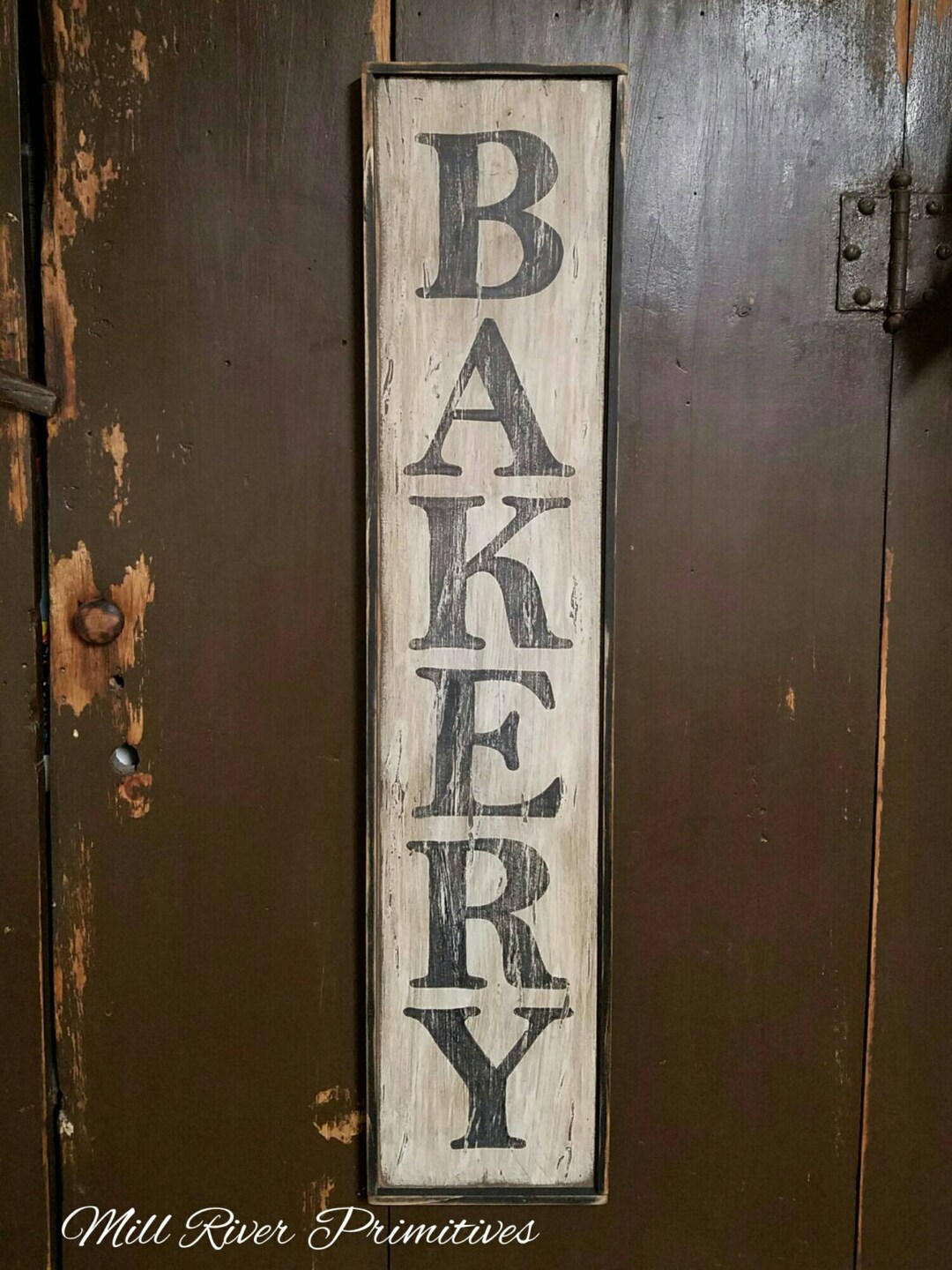 Early Looking Vertical Antique Primitive BAKERY Wooden Sign Custom ...