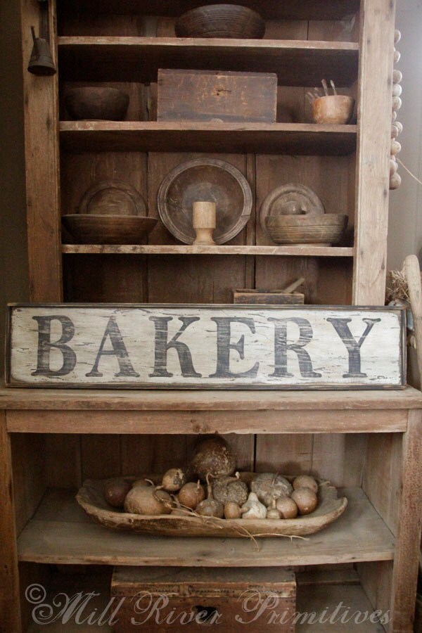 Early Looking Antique Primitive BAKERY Wooden Sign Custom Personalized ...