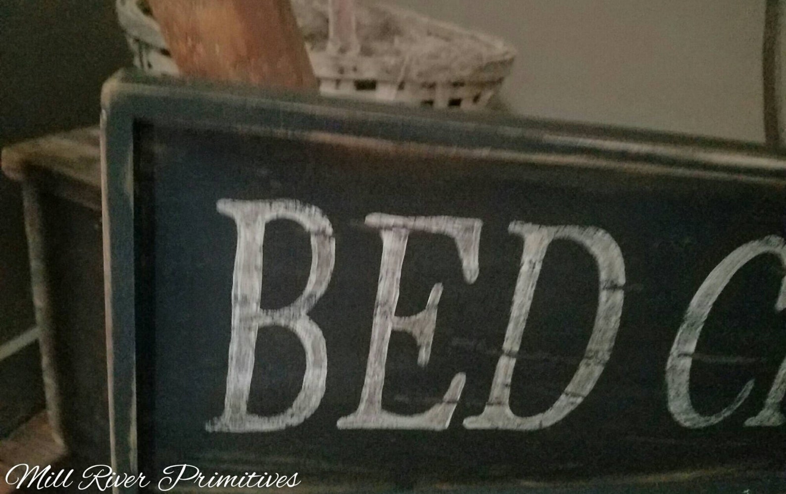 Aged Primitive early looking BED CHAMBER Wood Sign | Etsy