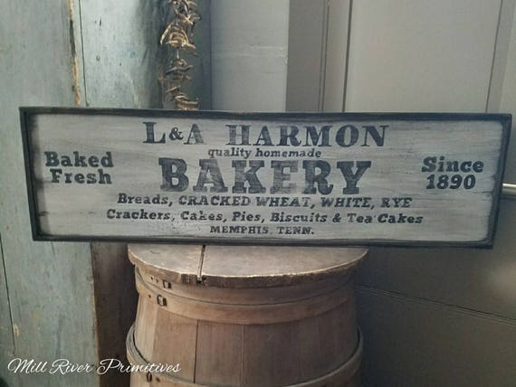 Aged Primitive Personalized Bakery Wood Sign Custom | Etsy