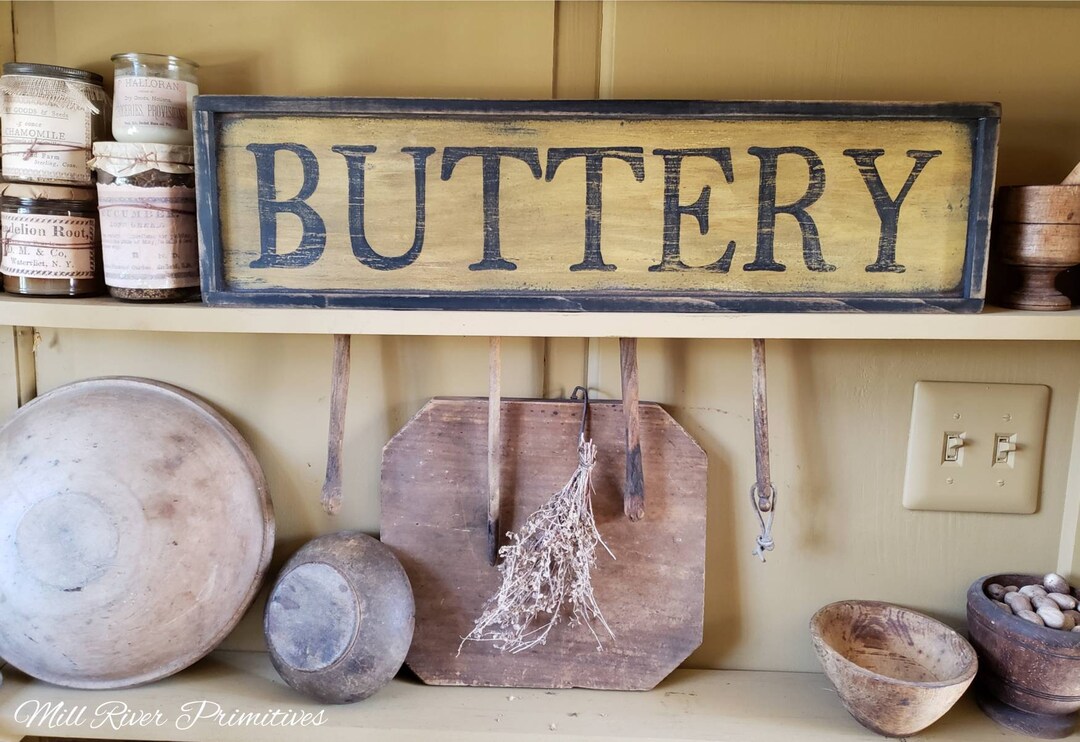 Early Looking Antique Primitive BUTTERY Sign Custom Personalized Rustic ...