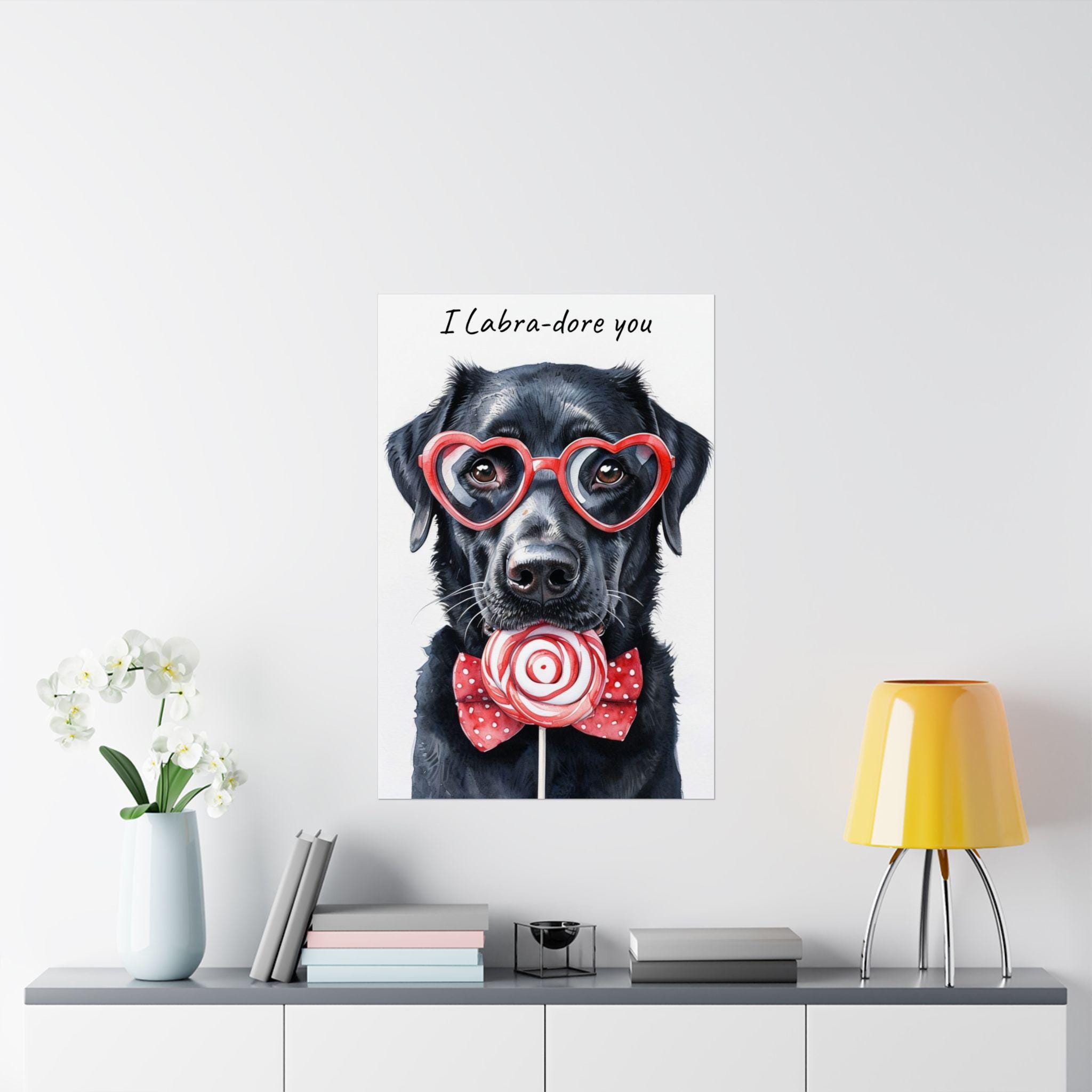 Matte Vertical Posters, Labrador Retriever Dog Lover Valentine's Day ...