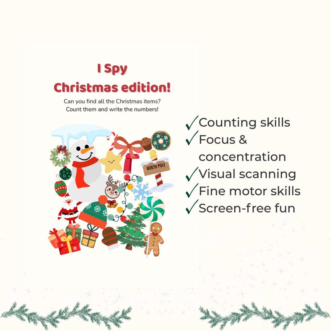 Christmas I Spy Printable Game | Kids Holiday Activity (digital ...