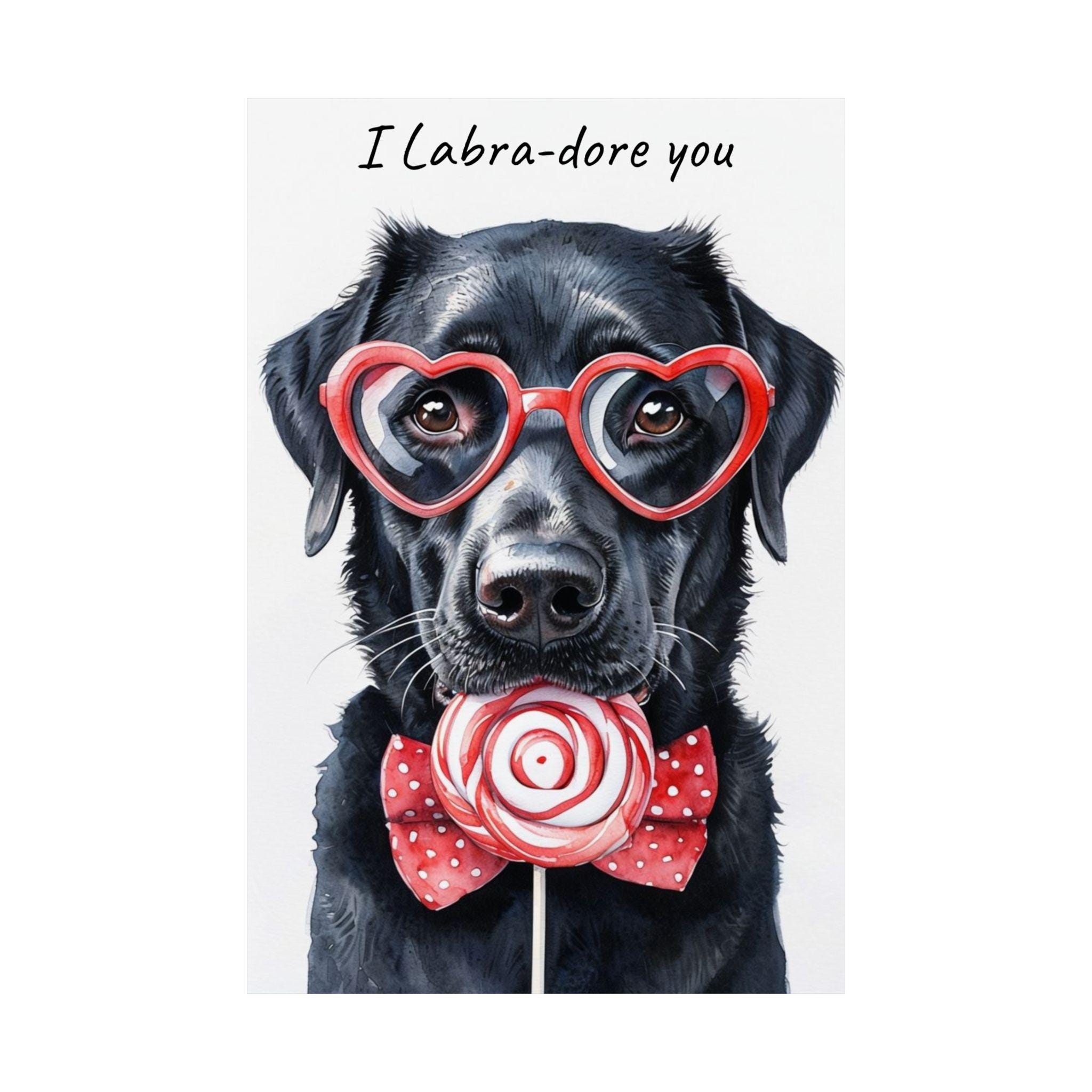 Matte Vertical Posters, Labrador Retriever Dog Lover Valentine's Day ...