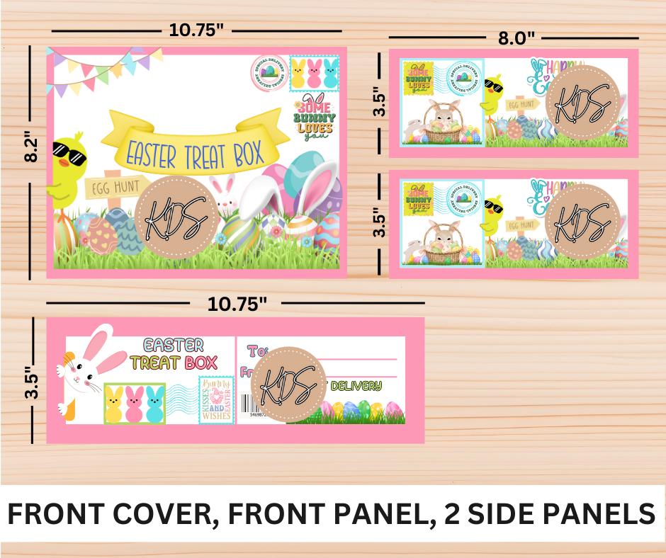 Editable Easter Treat Box Labels, Personalized Easter Gift Box, Pink ...