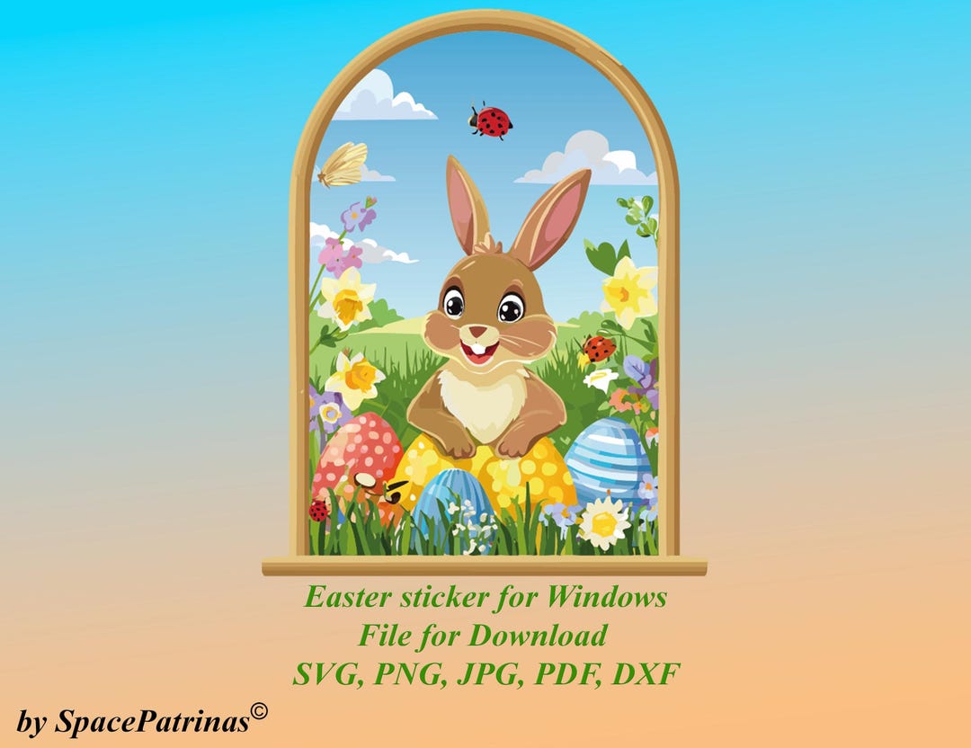 Window Picture, Window Sticker to Print, Easter, Spring, Easter Bunny ...