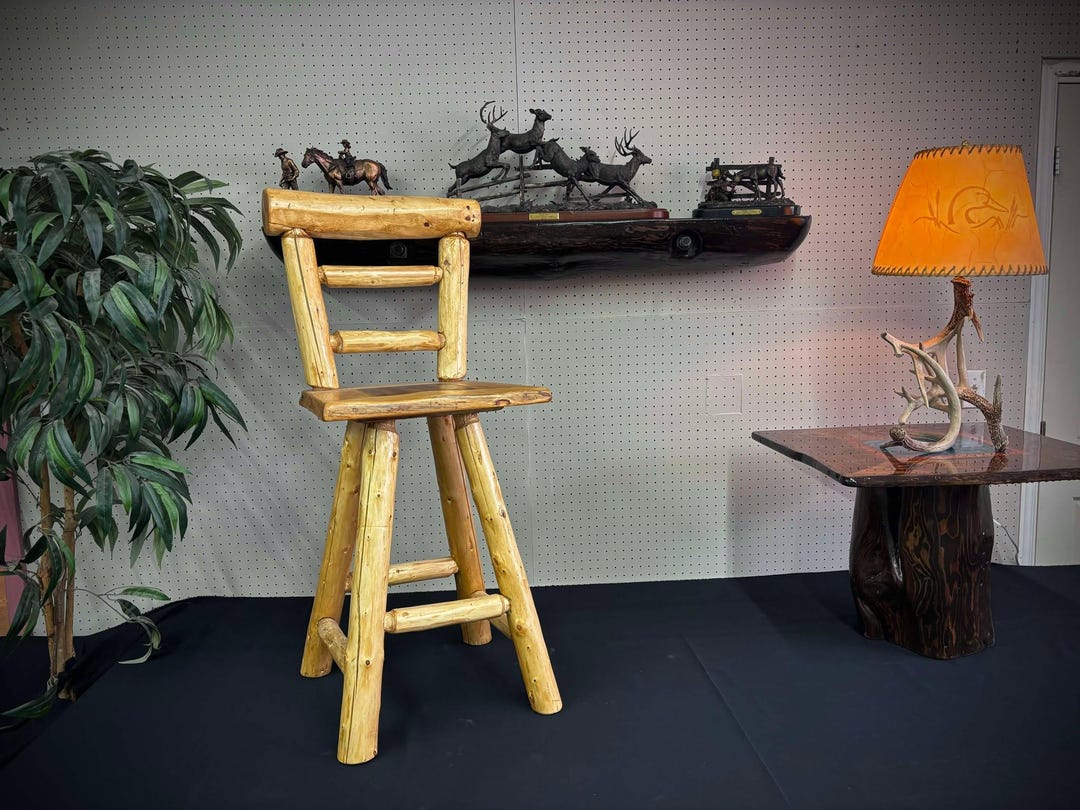 Log Bar Stool - Etsy Canada
