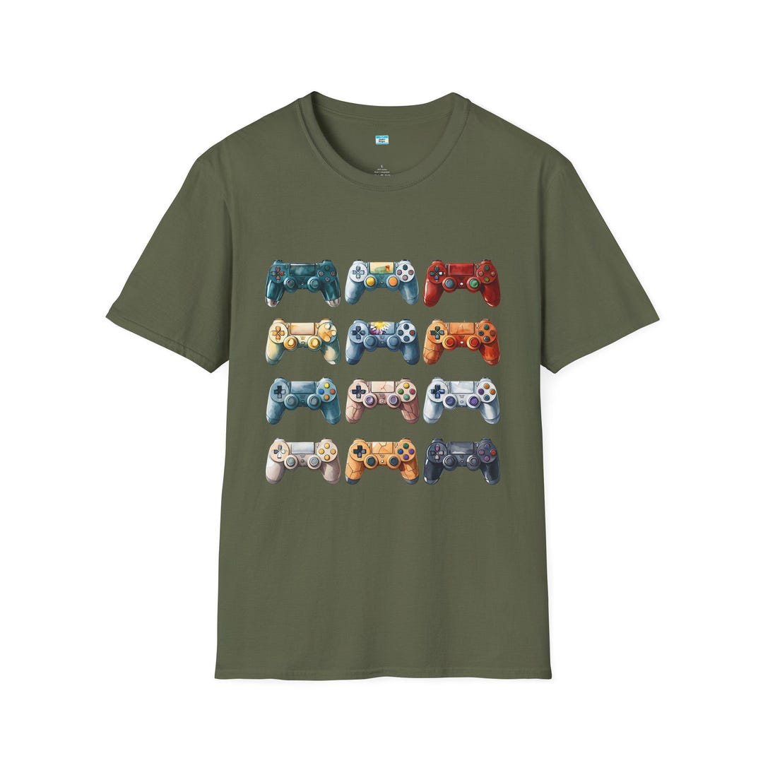 Retro Game Controller T-shirt, Vintage Gamer Tee With Colorful ...