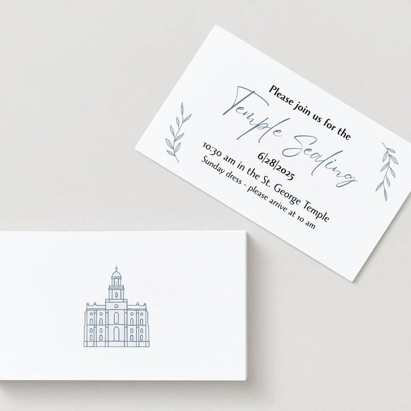 Lds Wedding Temple Invite - Etsy