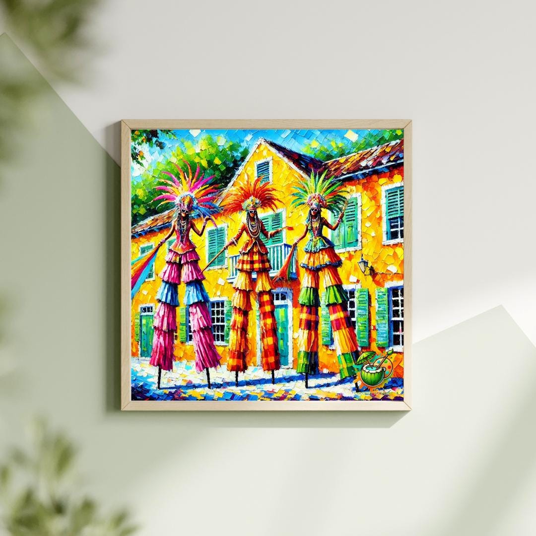 Poster Carnival Festive Moko Jumbies: Vibrant Caribbean - Etsy