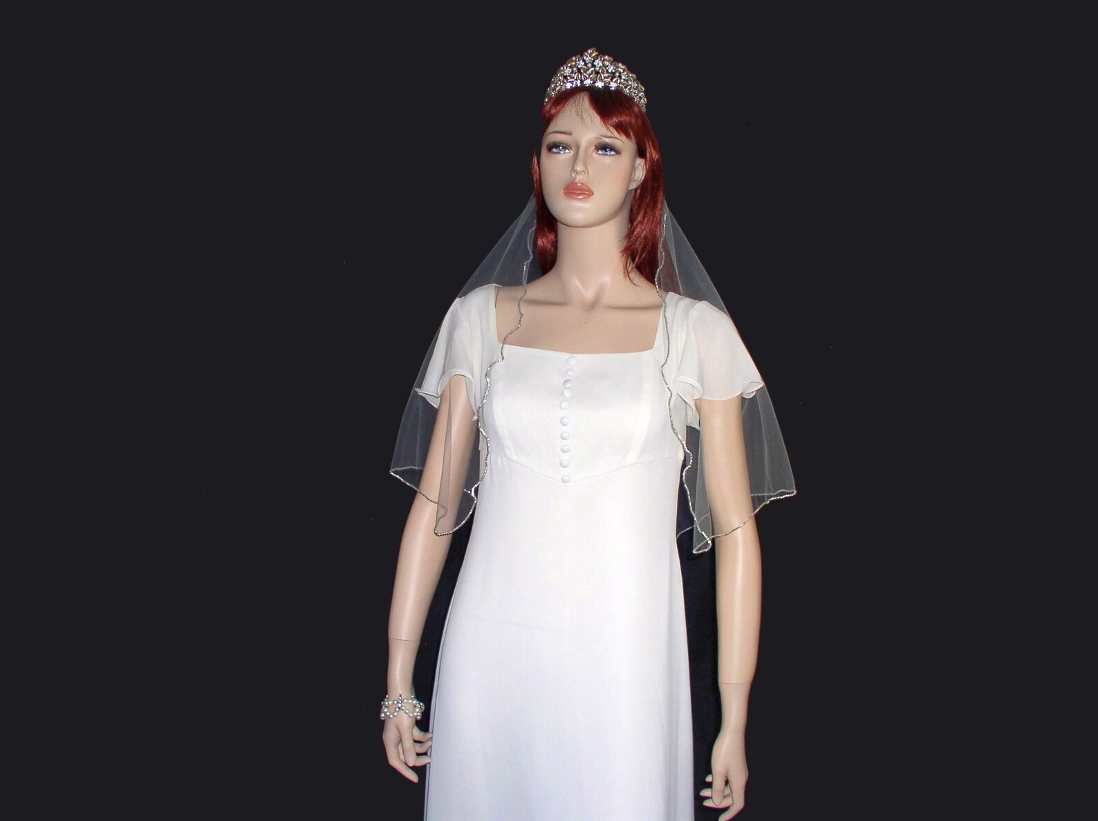 Angel Veil Waltz Length With Rhinestone Edging Also Called an - Etsy