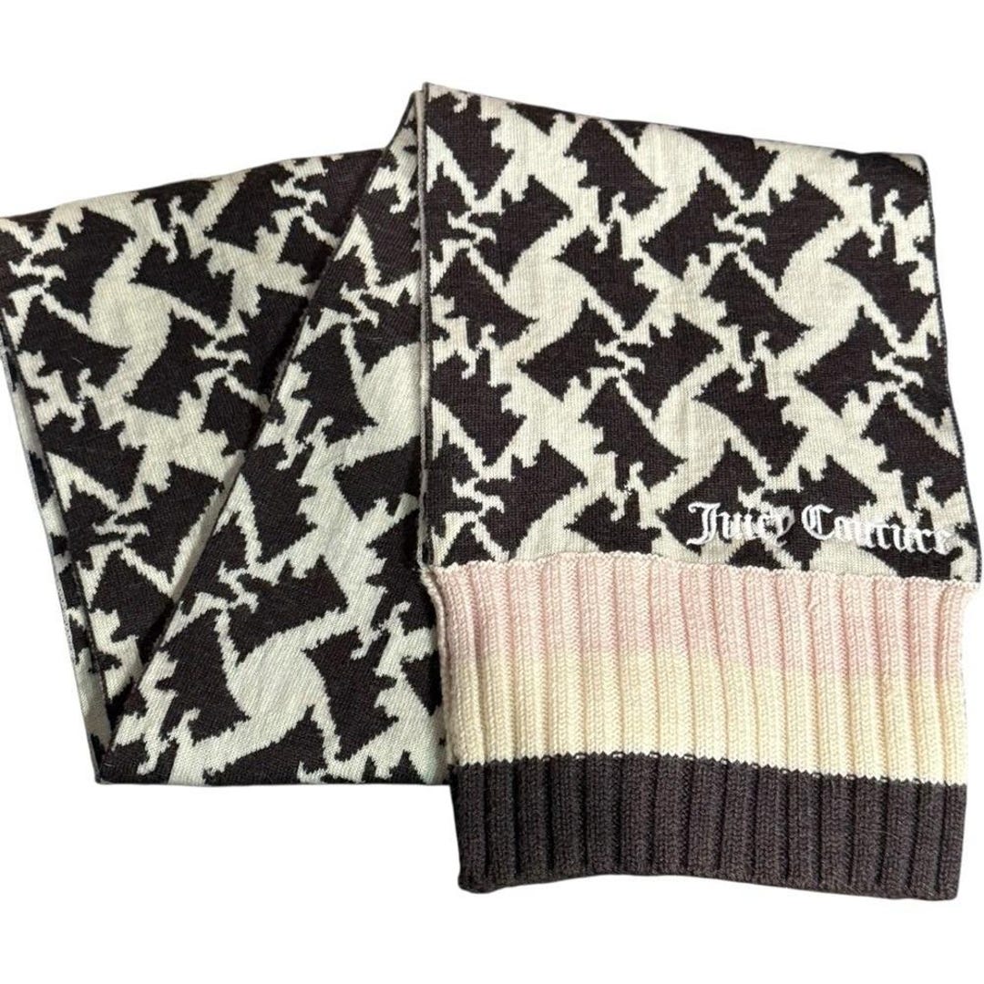 New Vintage Juicy Couture Y2K 100% Wool Scarf Brown, Cream, Pink 74" X ...