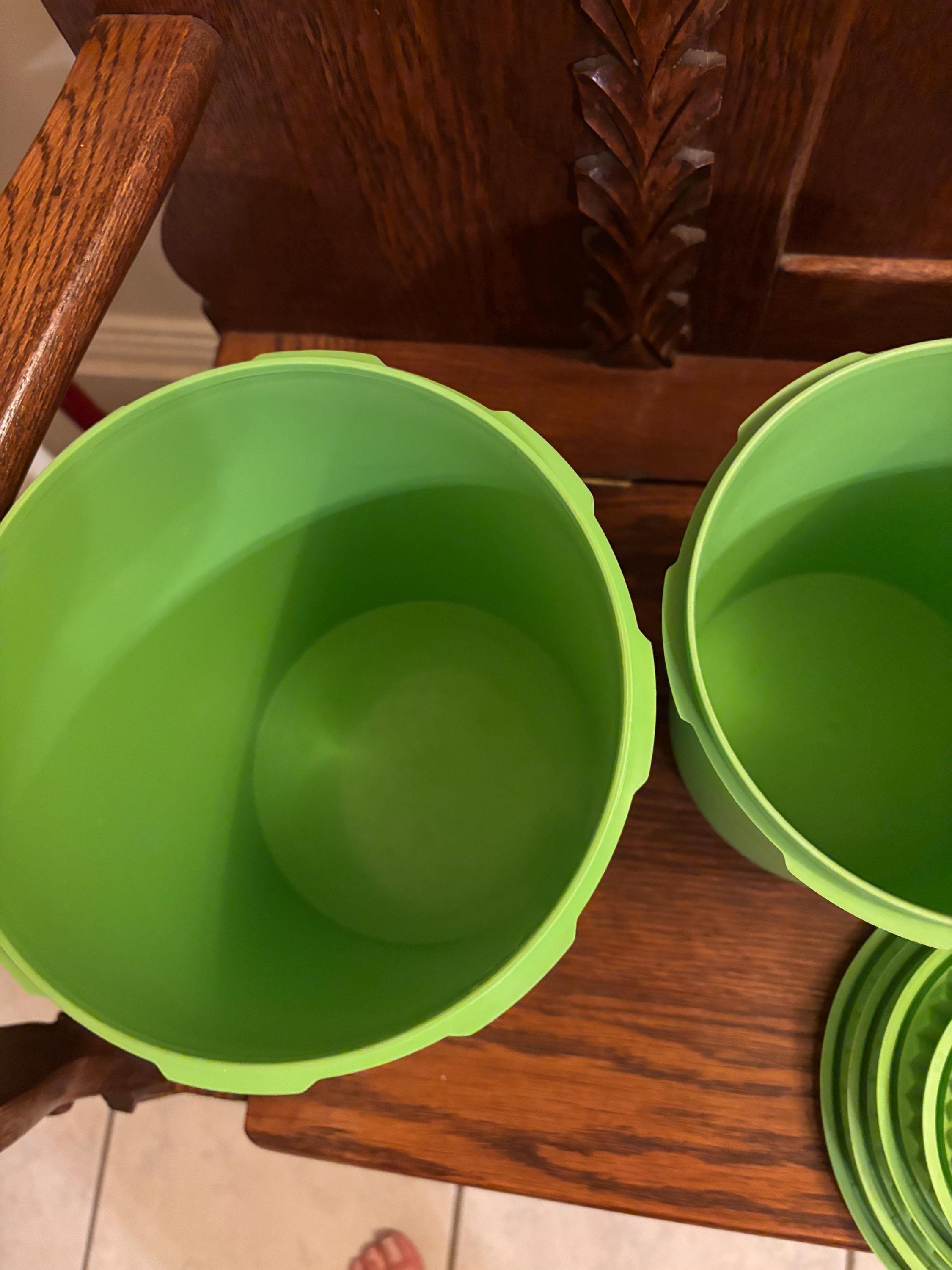 Vintage Green Tupperware Canister Set of 4 - Etsy