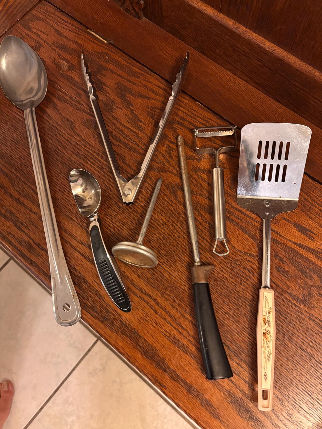Vintage Kitchen Utensils Vollrath Serving Spoon, Spatula, Edlund Tongs ...