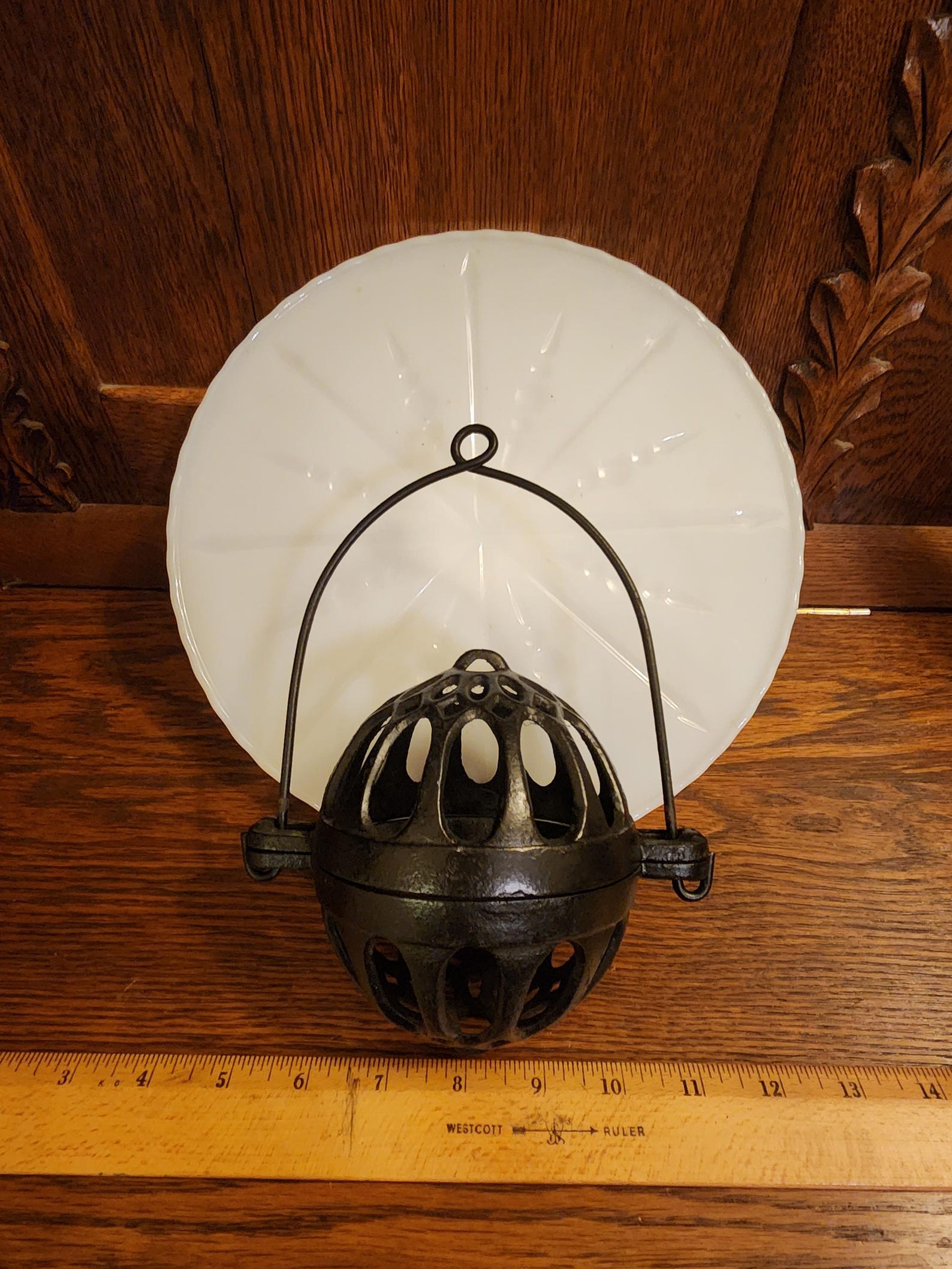 Antique Cast Iron Hanging String Holder Outdoor Garden Light Decorative ...