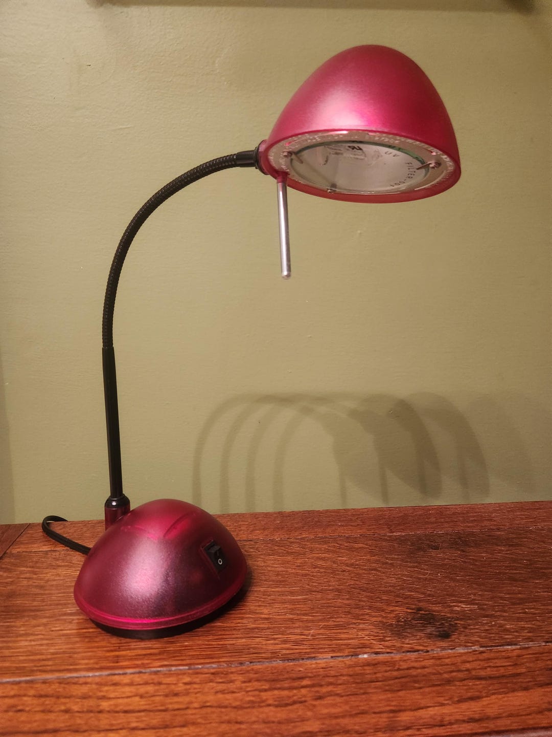 Y2K Pink/black Clear Adjustable Bendable Gooseneck Round Desk Lamp ...