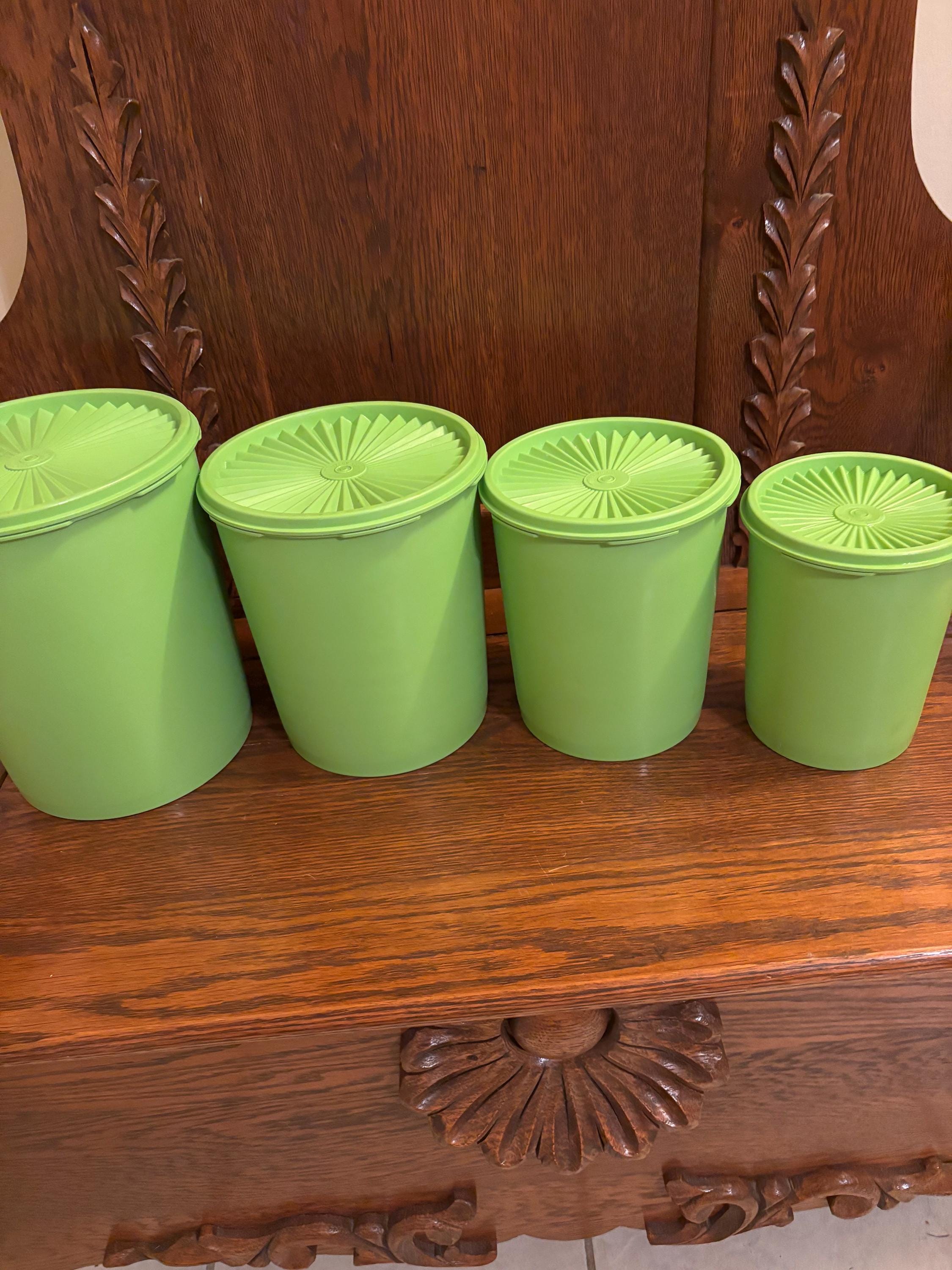 Vintage Green Tupperware Canister Set of 4 - Etsy