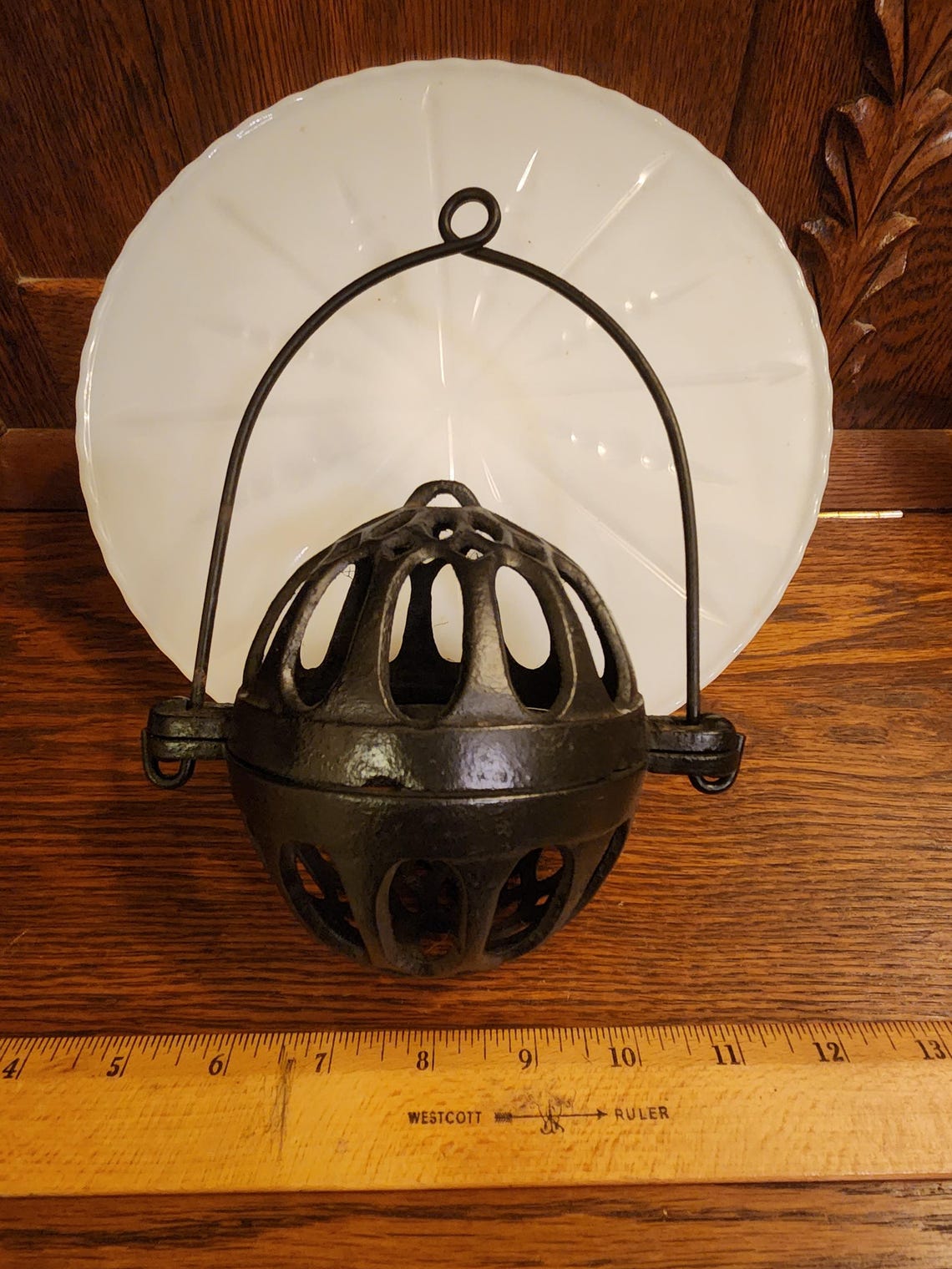 Antique Cast Iron Hanging String Holder Outdoor Garden Light Decorative ...