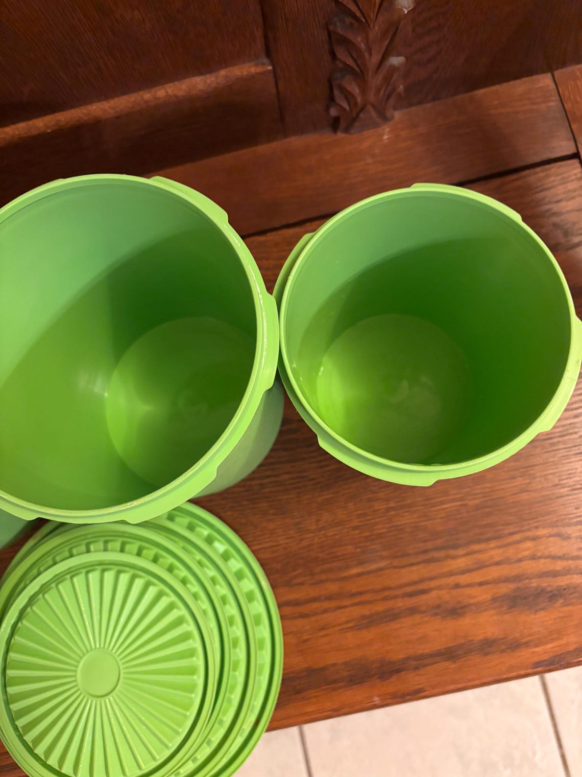 Vintage Green Tupperware Canister Set of 4 - Etsy