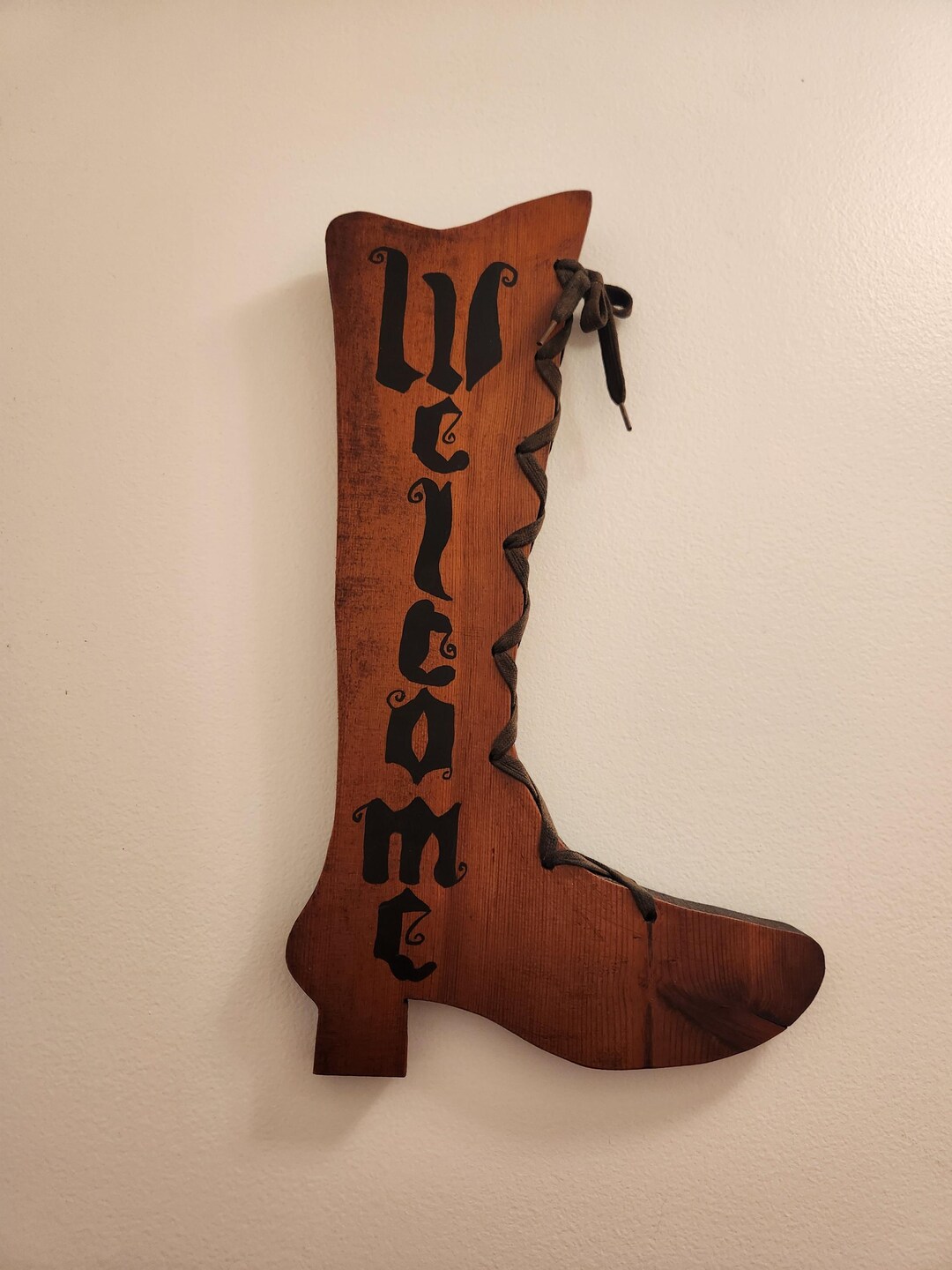 Vintage Cowboy Boot/ Witch's Boot Wooden Welcome Sign Wall Art - Etsy