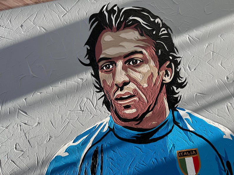 ALESSANDRO DEL PIERO Italy Euro 2000 Portrait Painting Football Soccer ...