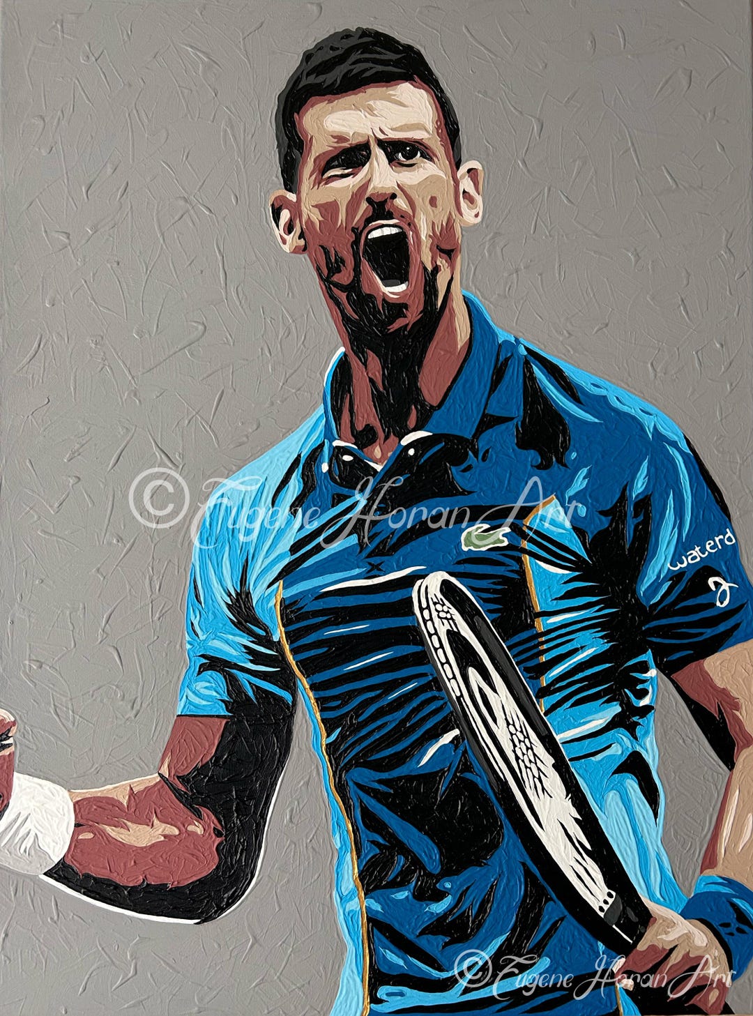 NOVAK DJOKOVIC Tennis Portrait Painting One-off Original 80 X 60 Cm - Etsy