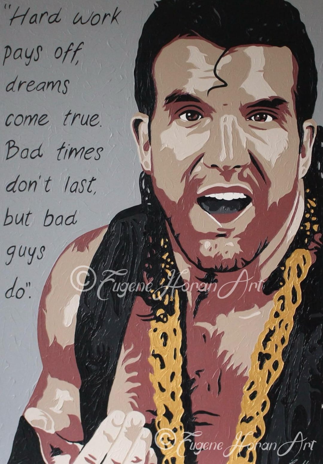 RAZOR RAMON Scott Hall WWE Wrestling Portrait Painting One-off Original ...