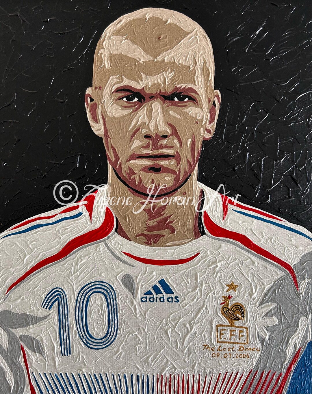 ZINEDINE ZIDANE Portrait Painting Football Soccer FRANCE World Cup ‘the ...
