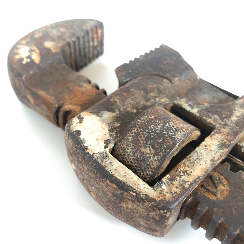 Vintage Pipe Wrench Old Monkey Wrench Rusty and Worn | Etsy