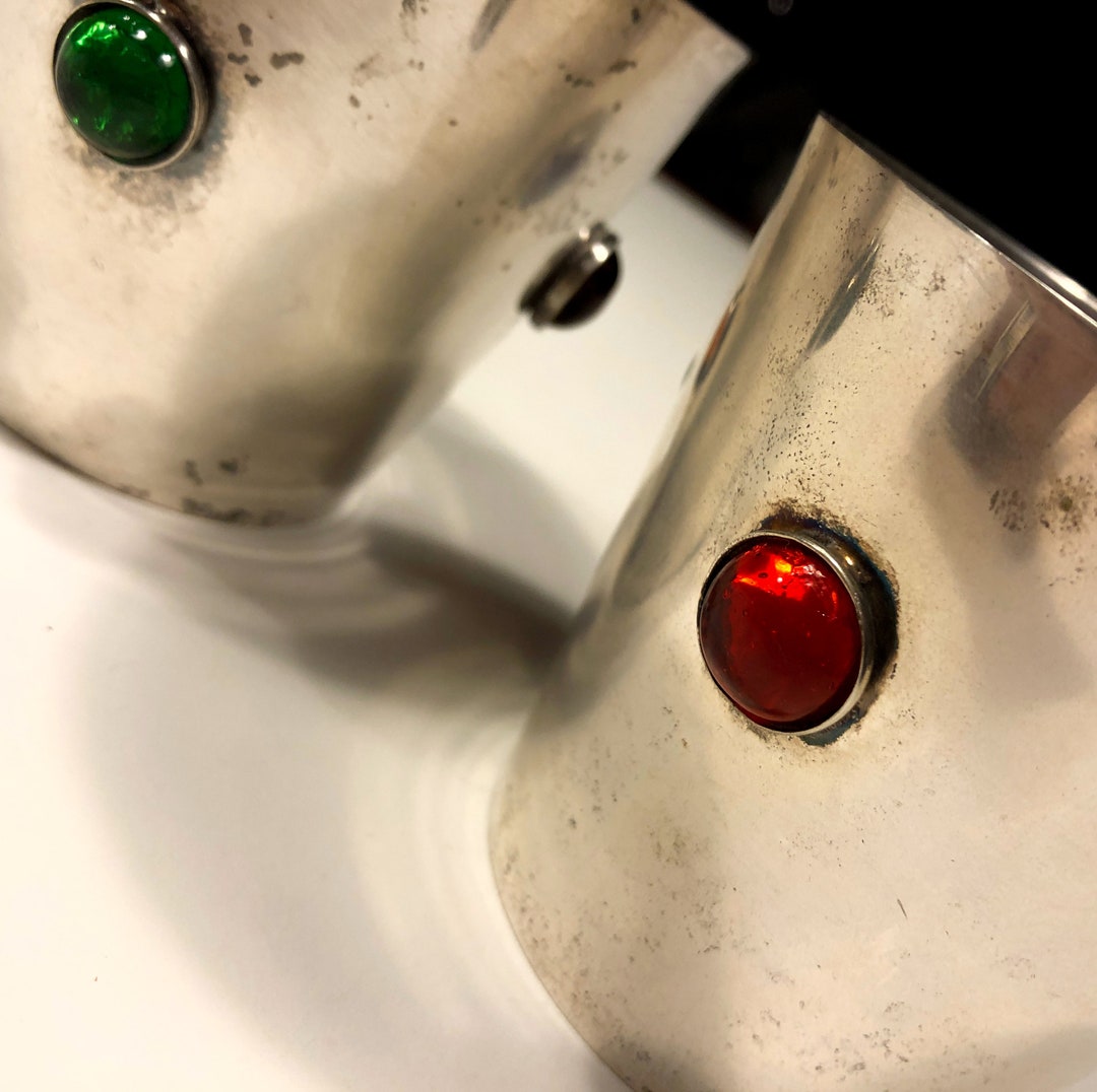 Silver Metal Cups With Embedded Glass Beads - Etsy