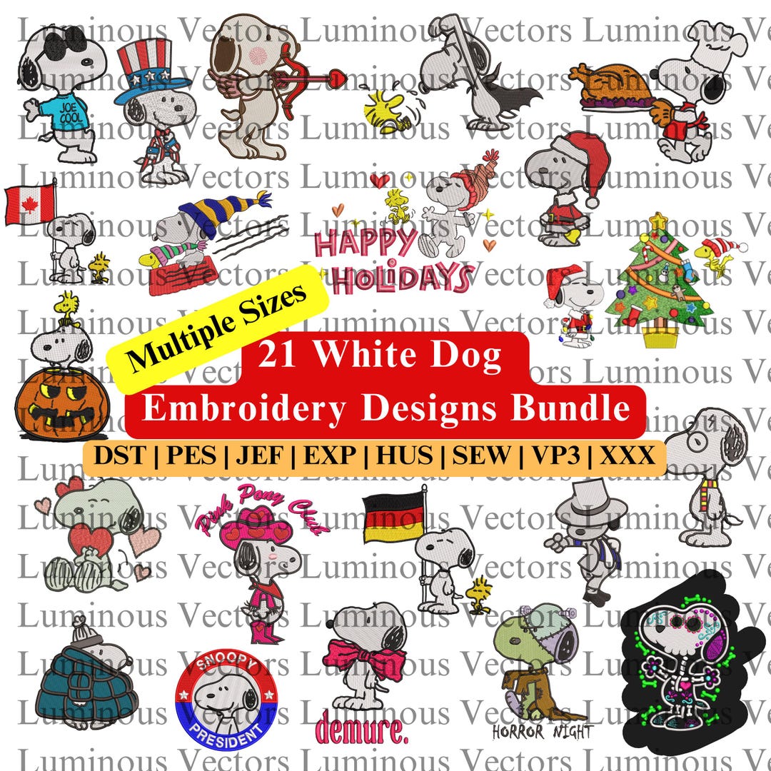Snoopy Embroidery Design Bundle, Snoopy Valentines Embroidery Designs ...