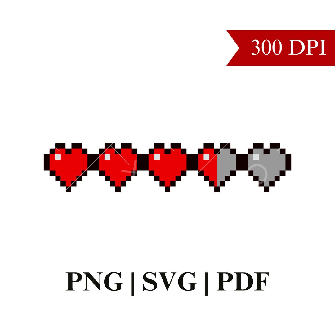 Minecraft Heart Png Svg Design, Gaming Svg Design, Minecraft Png Svg ...